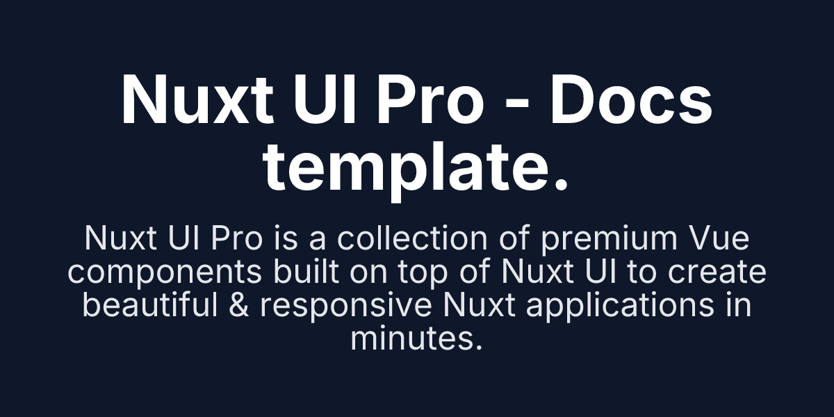 Nuxt UI Pro - Docs template. - Tribeweb